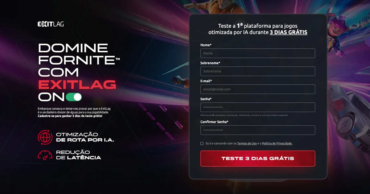 Dominate Fortnite™ with ExitLag ON - GET 3 DAY FREE