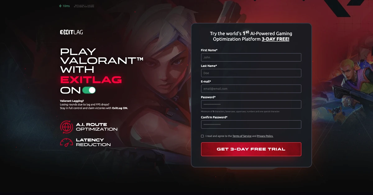 Play Valorant Without Lag With ExitLag ON | 3 DAY FREE TRIAL